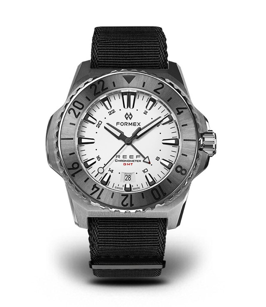 Formex Reef GMT Automatic Chronometer White Dial with Red GMT | Helveti.eu