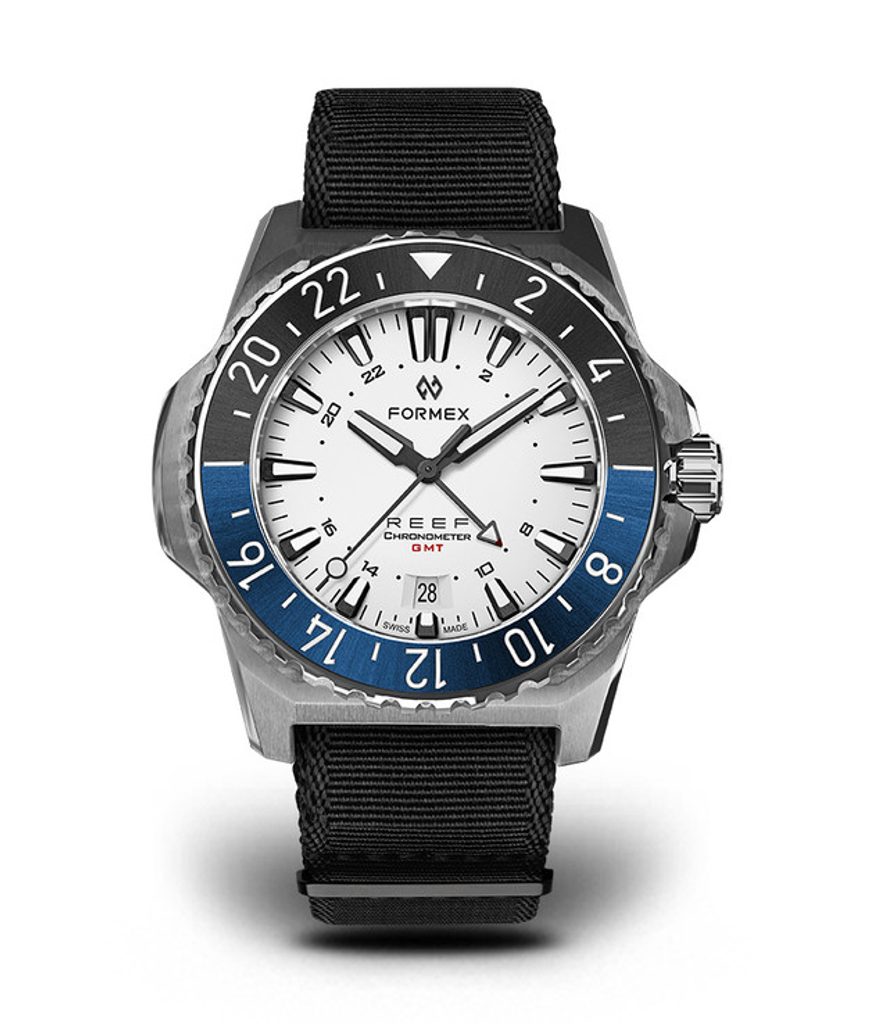 Formex Reef GMT Automatic Chronometer White Dial with Red GMT | Helveti.eu