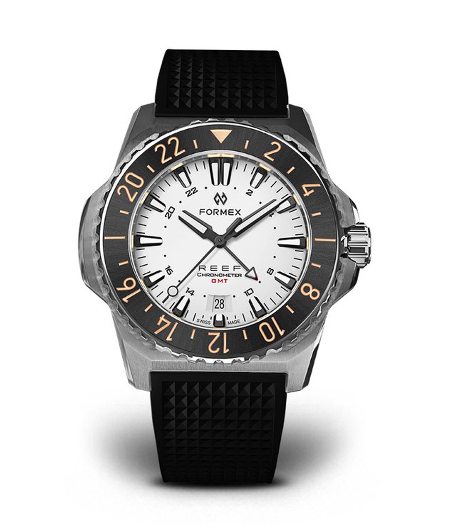 Formex Reef GMT Automatic Chronometer White Dial with Red GMT | Helveti.eu