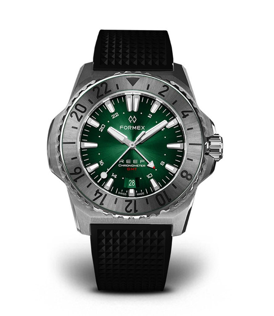 Formex Reef GMT Automatic Chronometer Green Dial with Red GMT | Helveti.eu