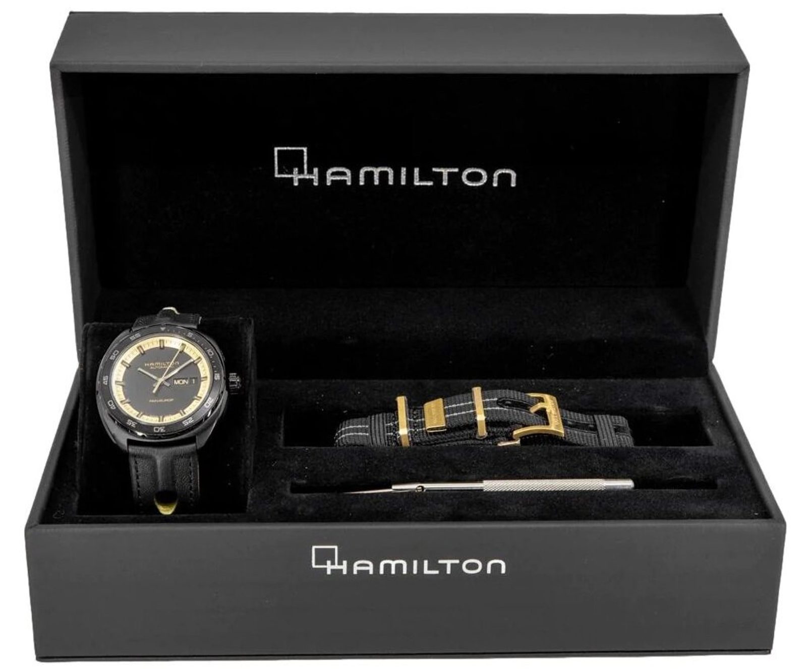 Hamilton American Classic Pan Europ Black & Gold Auto H35425730 ...