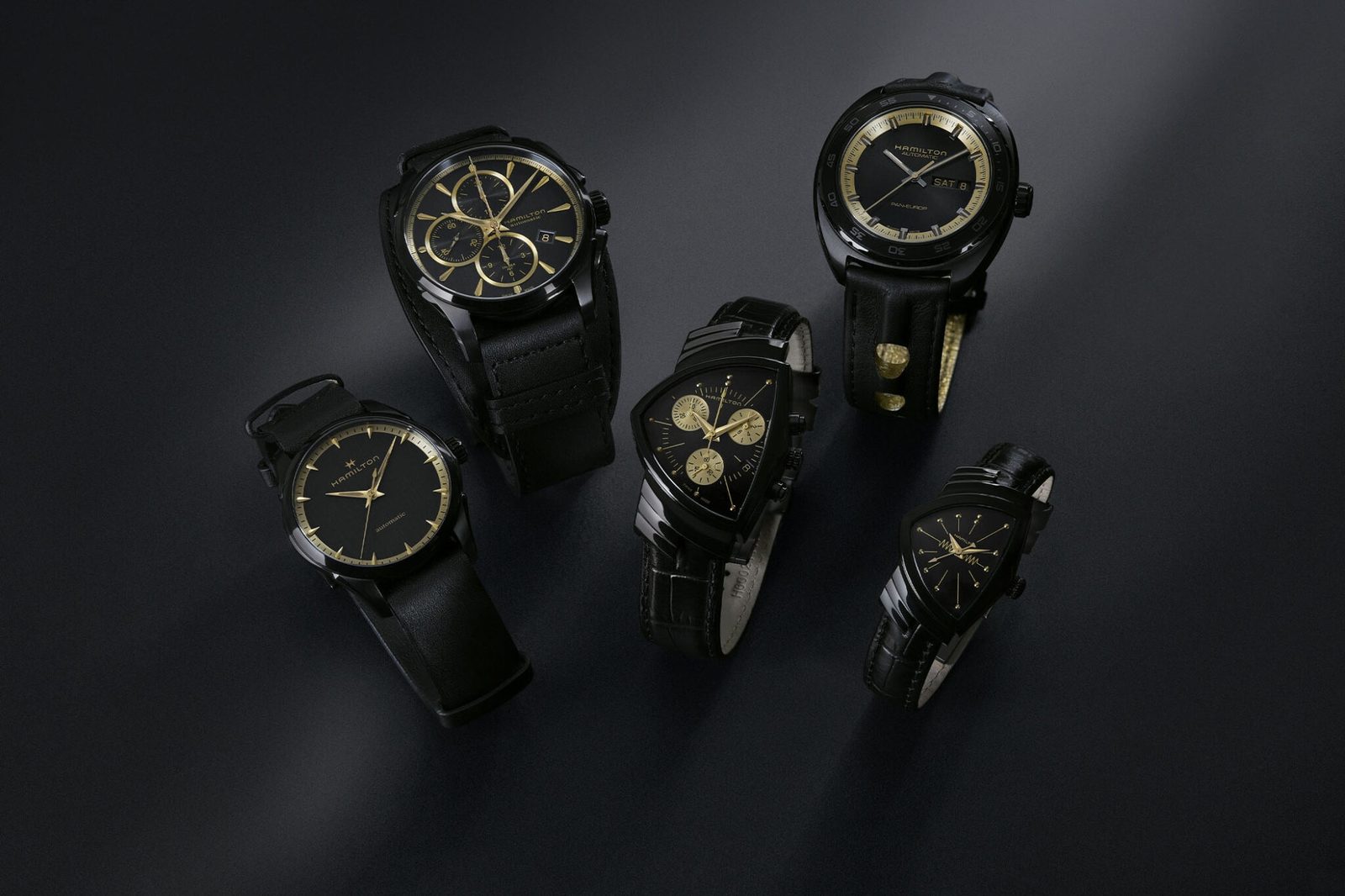 Hamilton American Classic Pan Europ Black & Gold Auto H35425730 ...