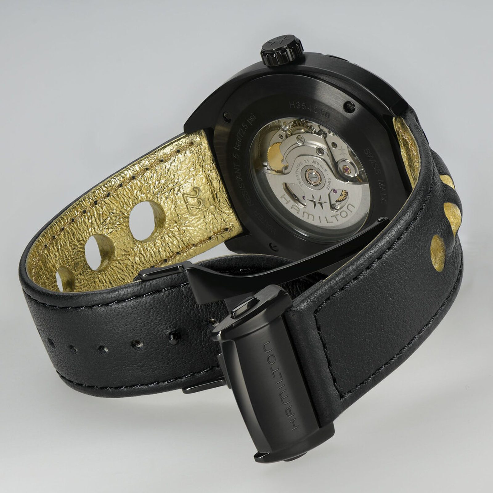 Hamilton American Classic Pan Europ Black & Gold Auto H35425730 ...