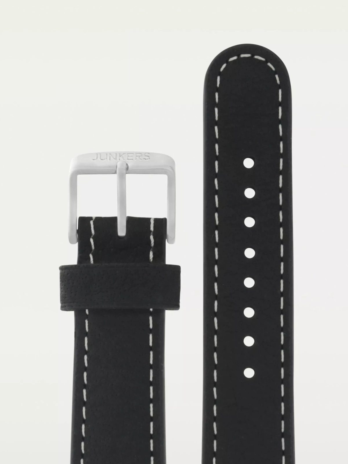 Leather strap Junkers 20mm - black/two rivets | Helveti.eu