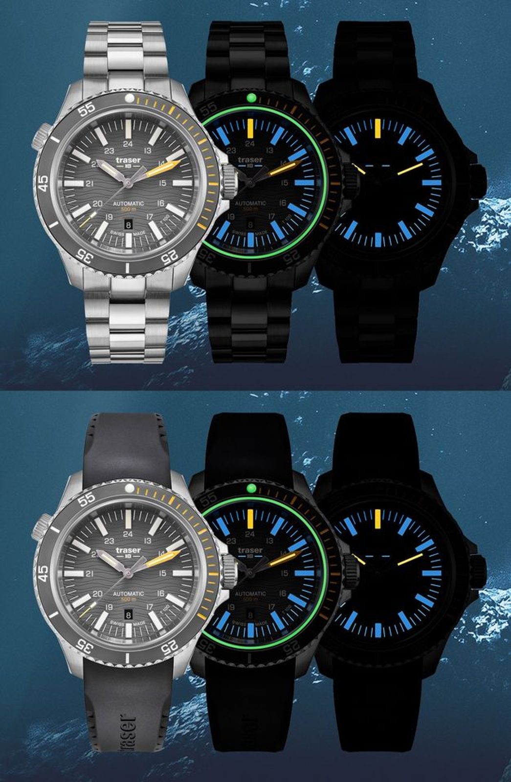 Traser P67 Diver Automatic T100 Grey Set steel and rubber | Helveti.eu