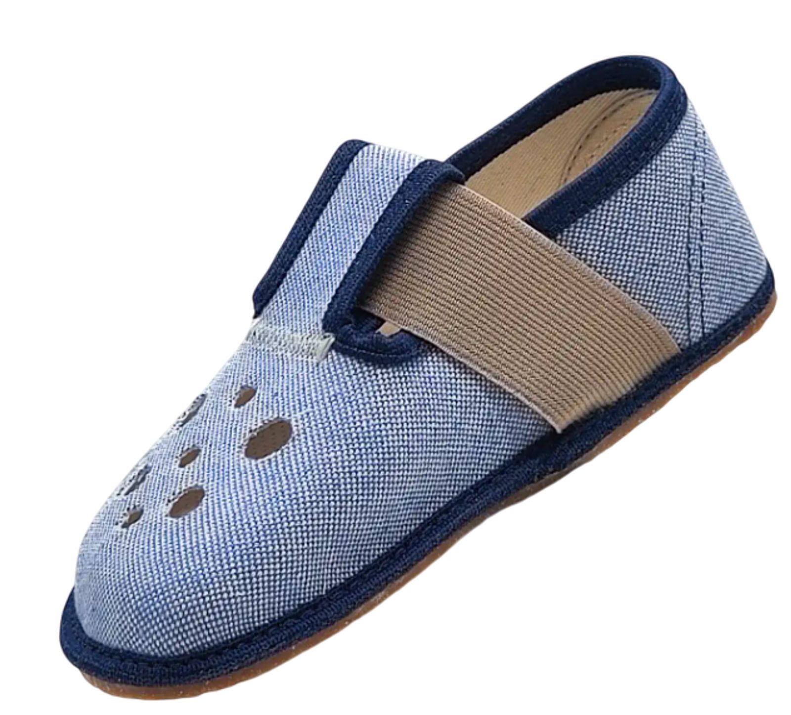 Chlapčenské papuče Barefoot Pegres BF03 textilné - modré | Pidilidi.sk