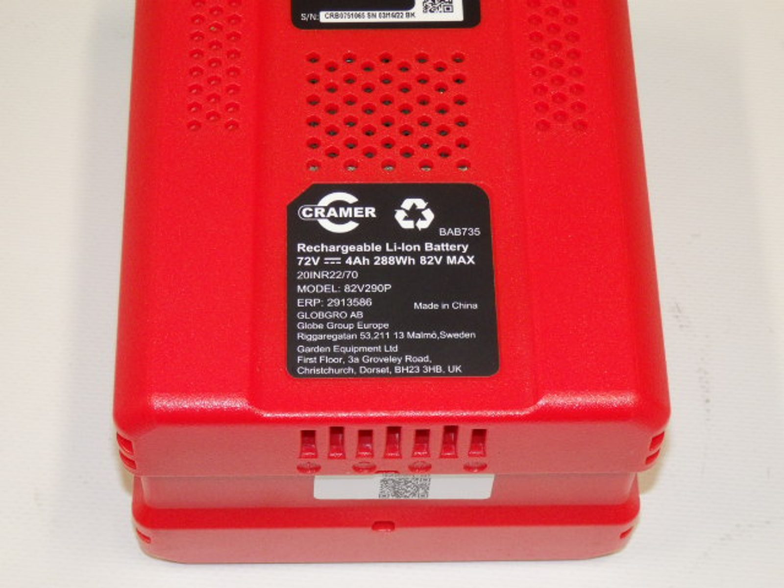 Akumulátor CRAMER 82V290P 82V/4,0Ah 502913586 | Jarabák