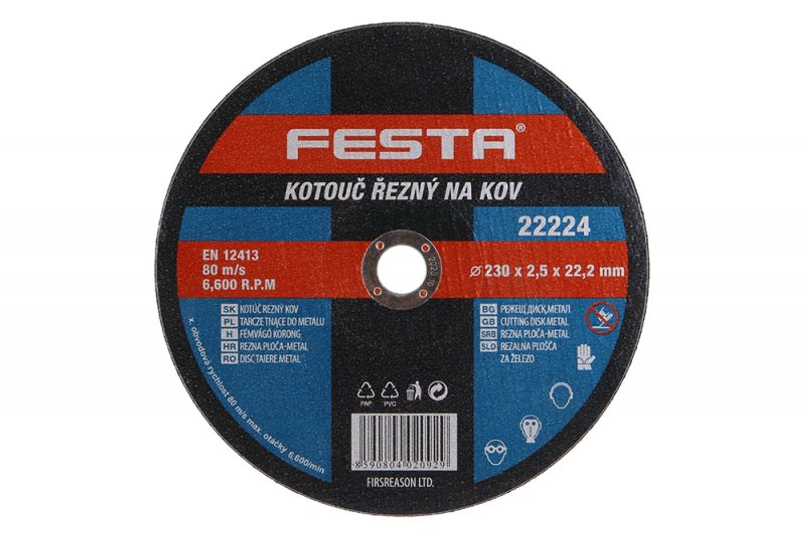 Řezný kotouč na kov FESTA 230 x 2,5 mm 22224 | Jarabák