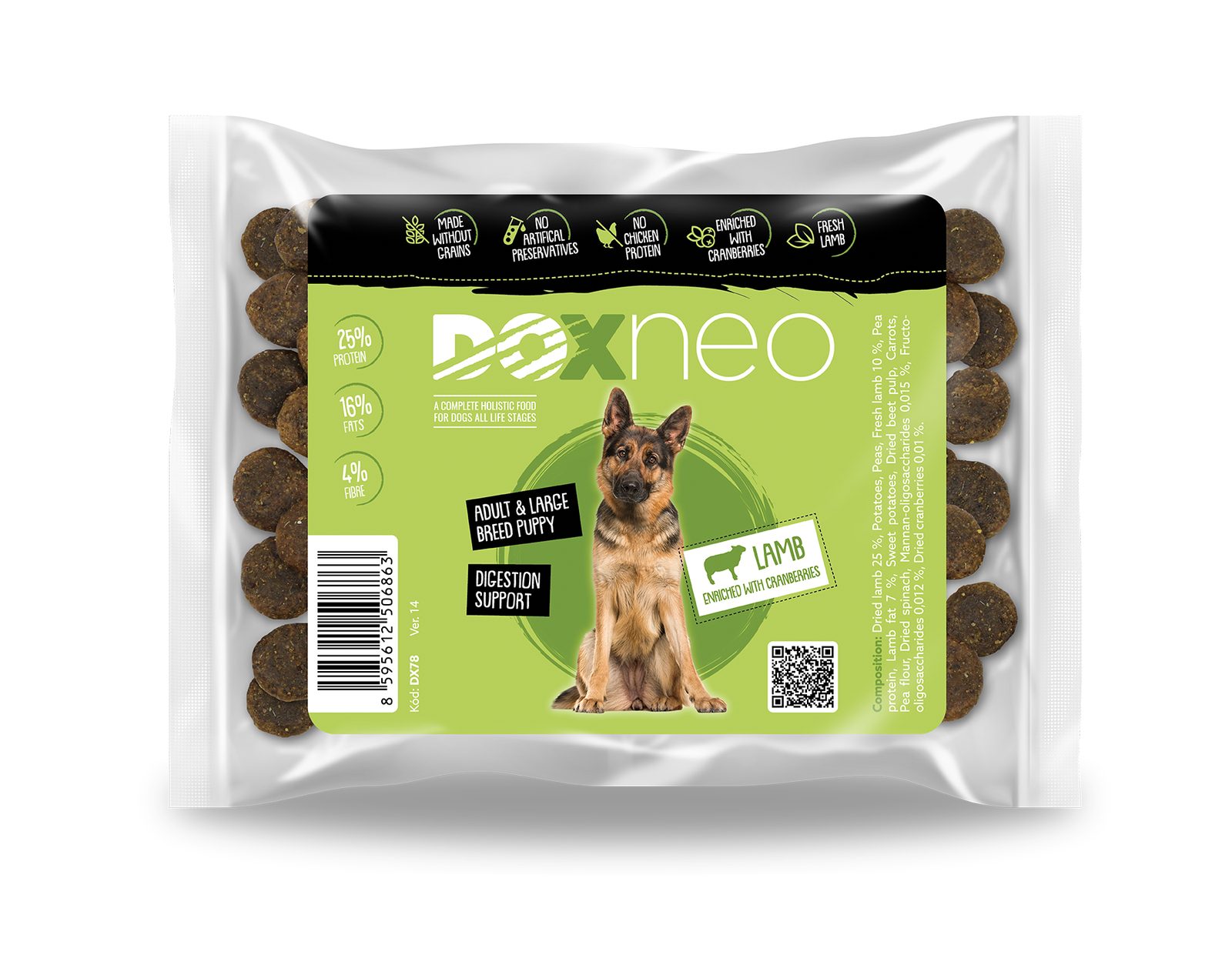 Doxneo Lamb samplebag - Doxneo - Dry food for dogs - Our products - Natural holistic petfood