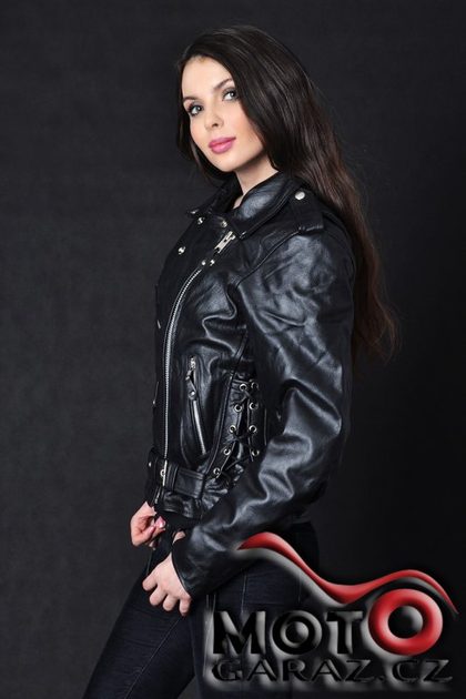 Dámský Kožený Křivák se šněrováním a termovložkou Wolf Biker - WOLF ...