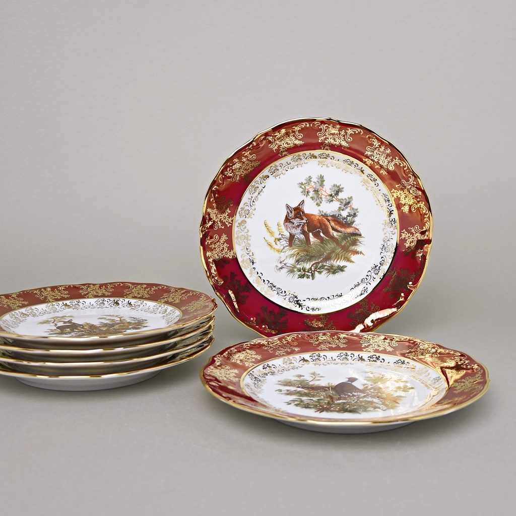 Plate dessert 19 cm, set of 6 pcs., Hunting - ruby red, Carlsbad ...