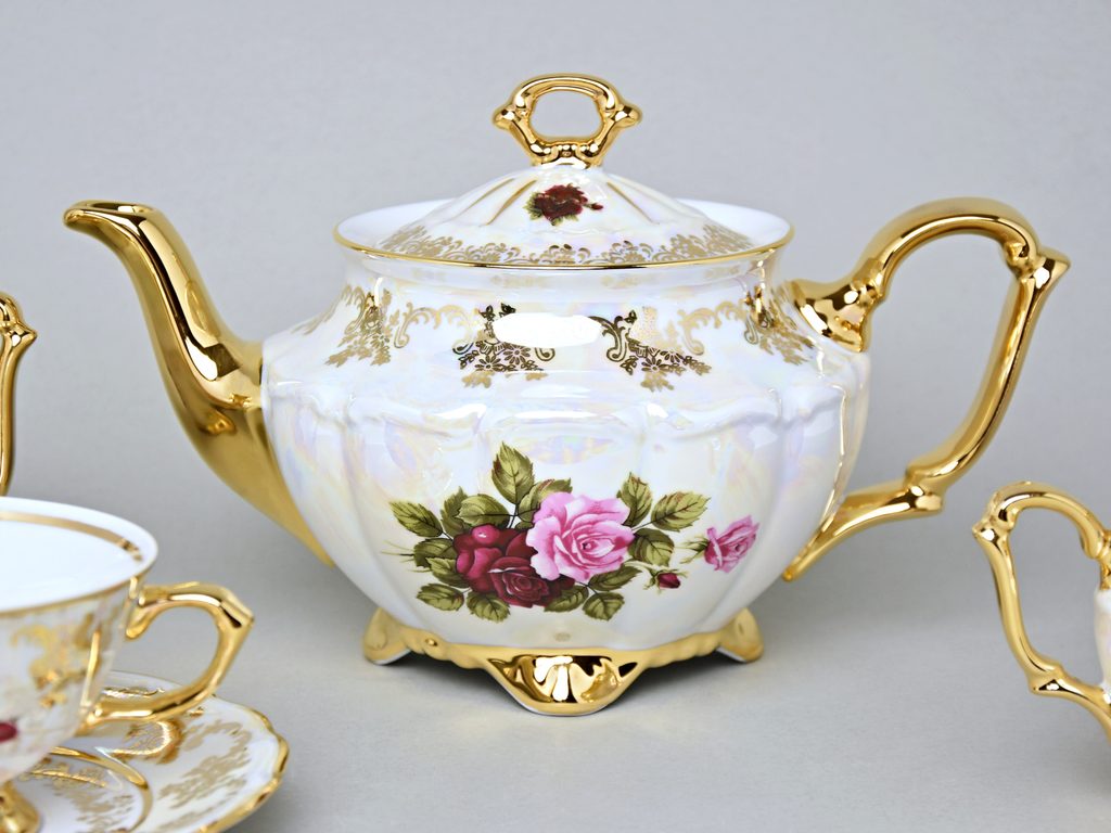 Tea set for 6 pers., Cecily roses, Carlsbad - Carlsbad and Queens Royal ...