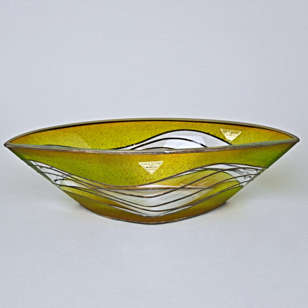 Studio Miracle: Mísa Ledvina zeleno-hnědá, 31 cm, ruční dekorace Vlasta Voborníková - Studio ...