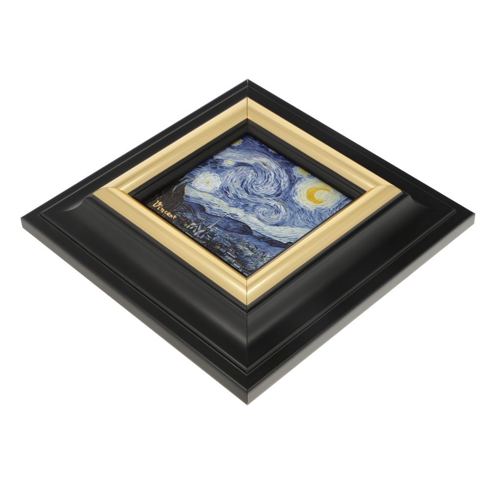 Picture V. van Gogh - Starry Night, 18,5 / 3 / 18,5 cm, Porcelain ...