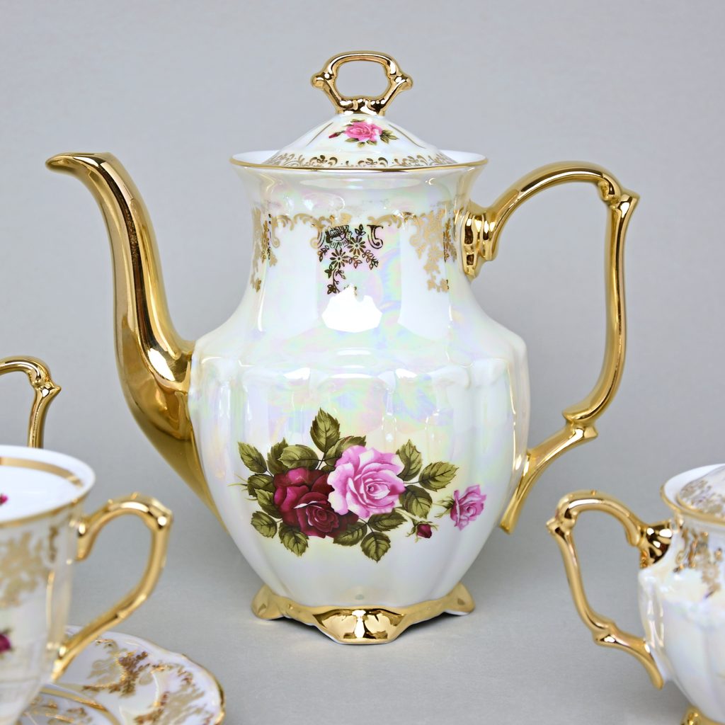 Coffee set for 6 pers., Cecily - Rose, Frederyka Carlsbad porcelain ...