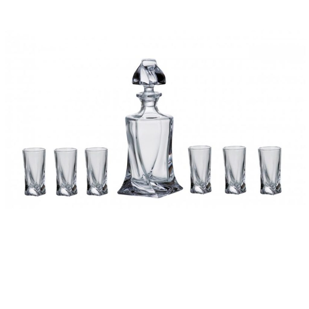 Liqueur set 7 pcs., Quadro, Crystalite Bohemia - Bohemia Crystalex a ...