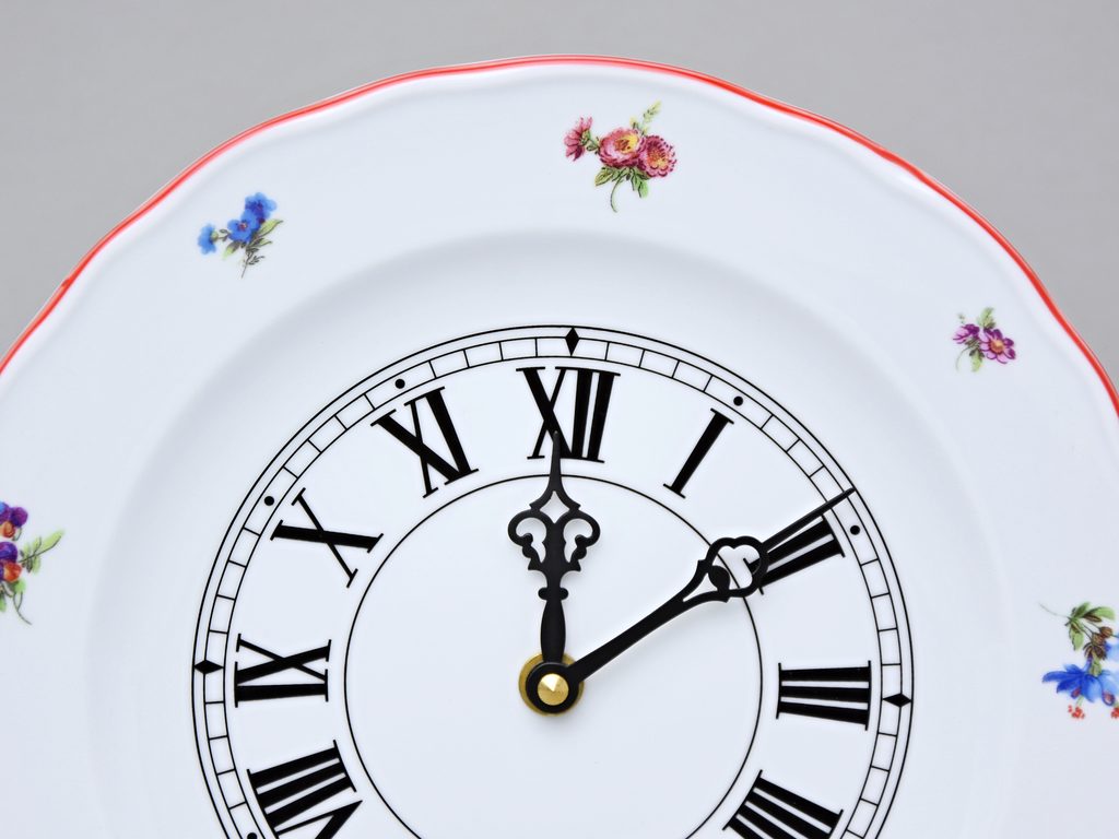Wall clock with clockwork 24 cm, Hazenka red line, Cesky porcelan a.s ...