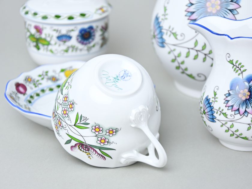 Coffee set for 6 pers., COLOURED ONION PATTERN - Cibulák (Blue Onion ...