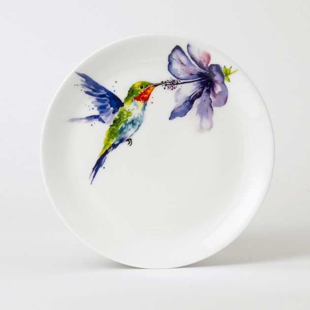 Hummingbird: Plate dessert 20 cm, english fine bone china, Roy Kirkham ...