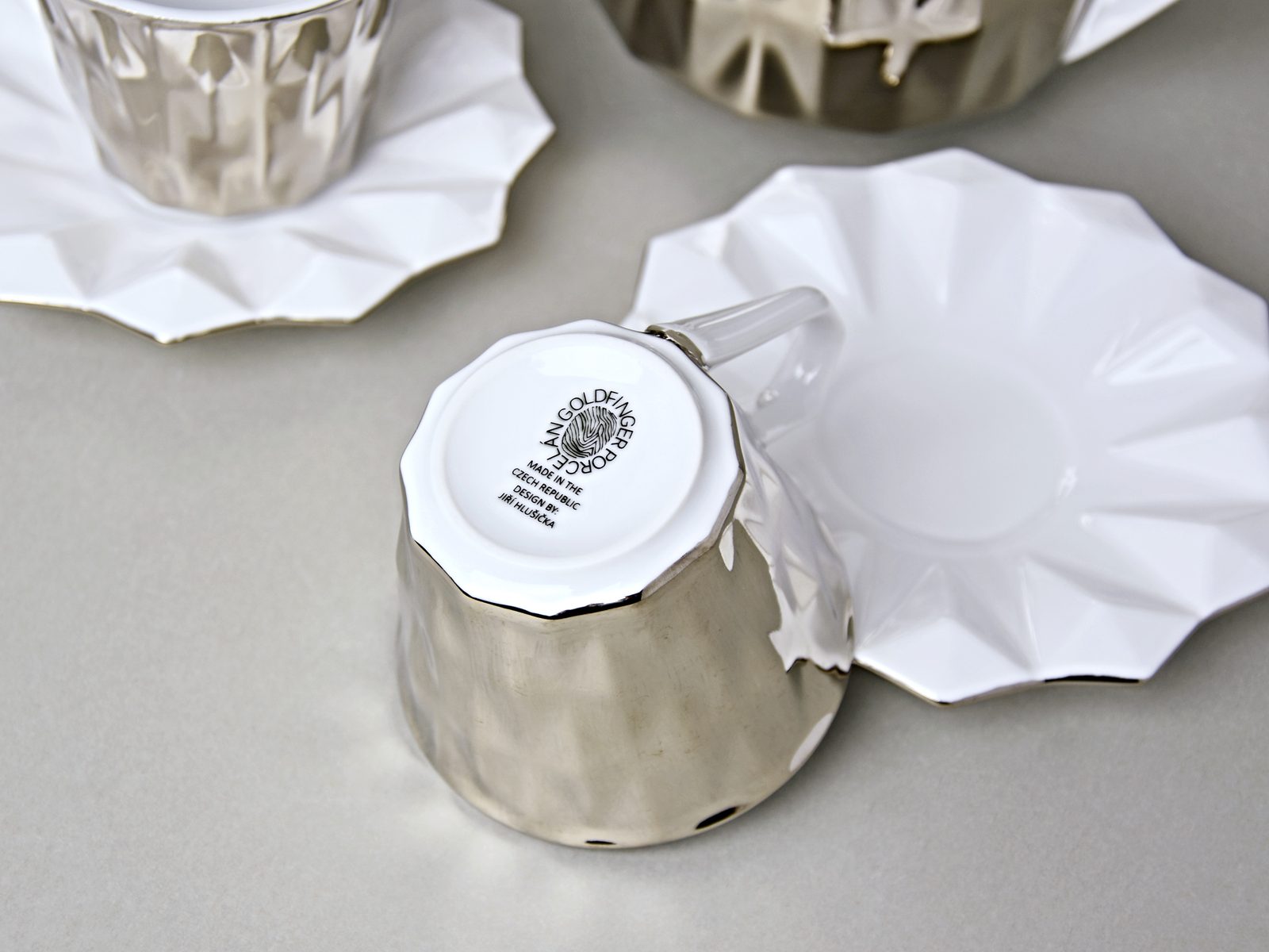 Souprava čajová / kávová pro 2 osoby, Diamond Platinum, porcelán ...