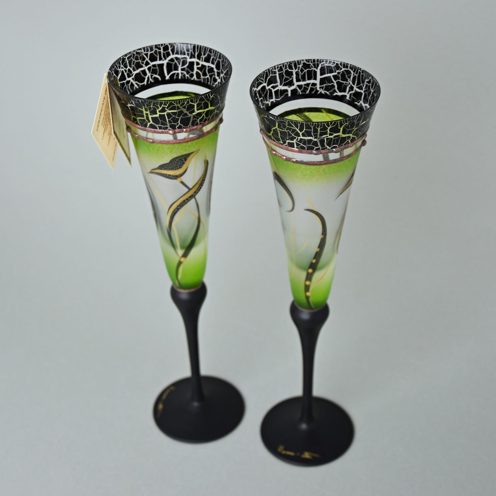 Studio Miracle: Champagne Glasses, 2 pcs. 180 ml, Hand-decorated by ...