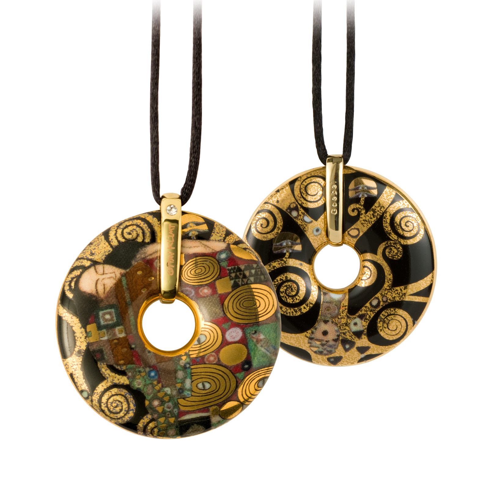 Necklace Gustav Klimt - The fulfilment, 5 cm, Fine Bone China, Goebel ...