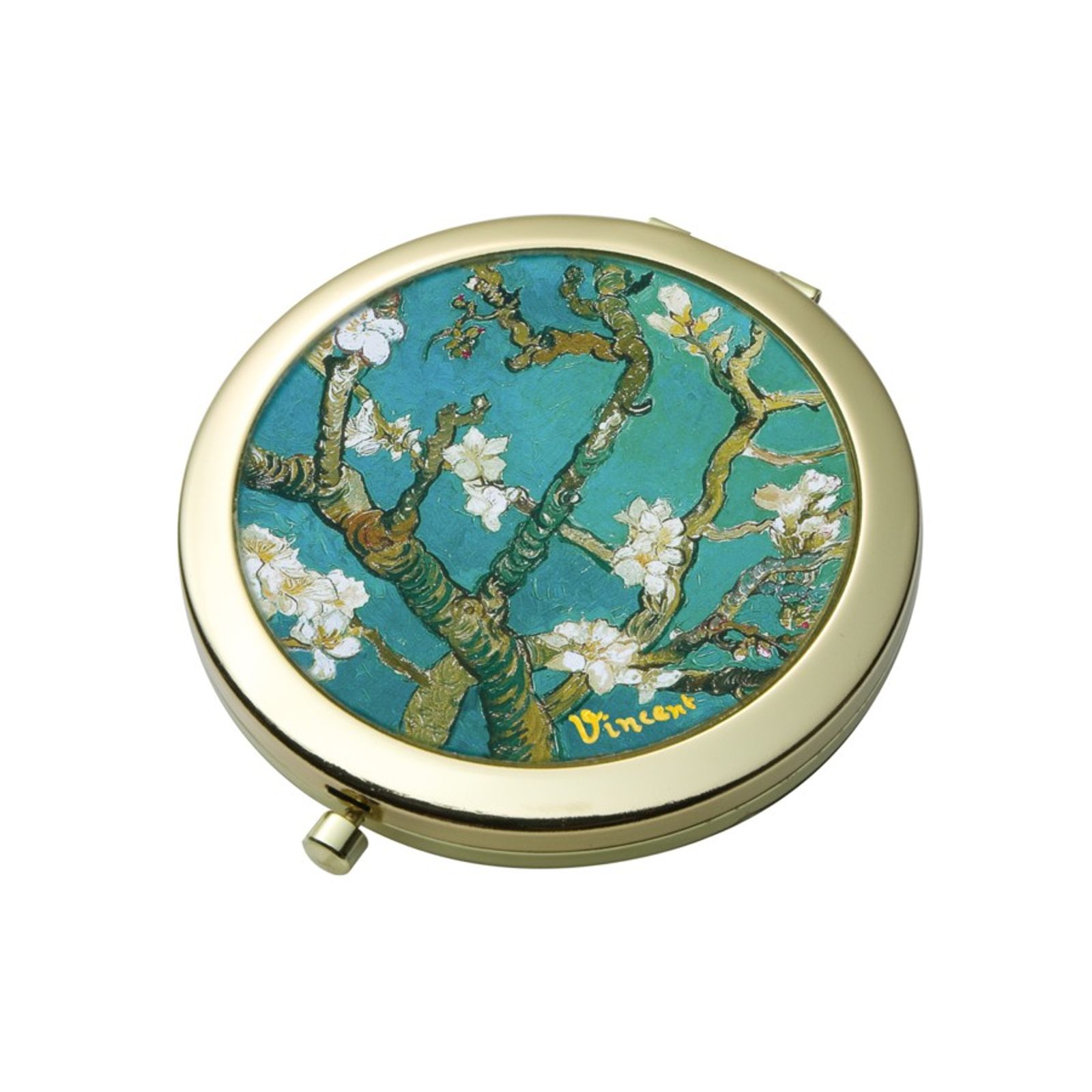 Pocket Mirror V. van Gogh - Almond Tree blue, 7,5 / 7 / 1,2 cm, Metal ...