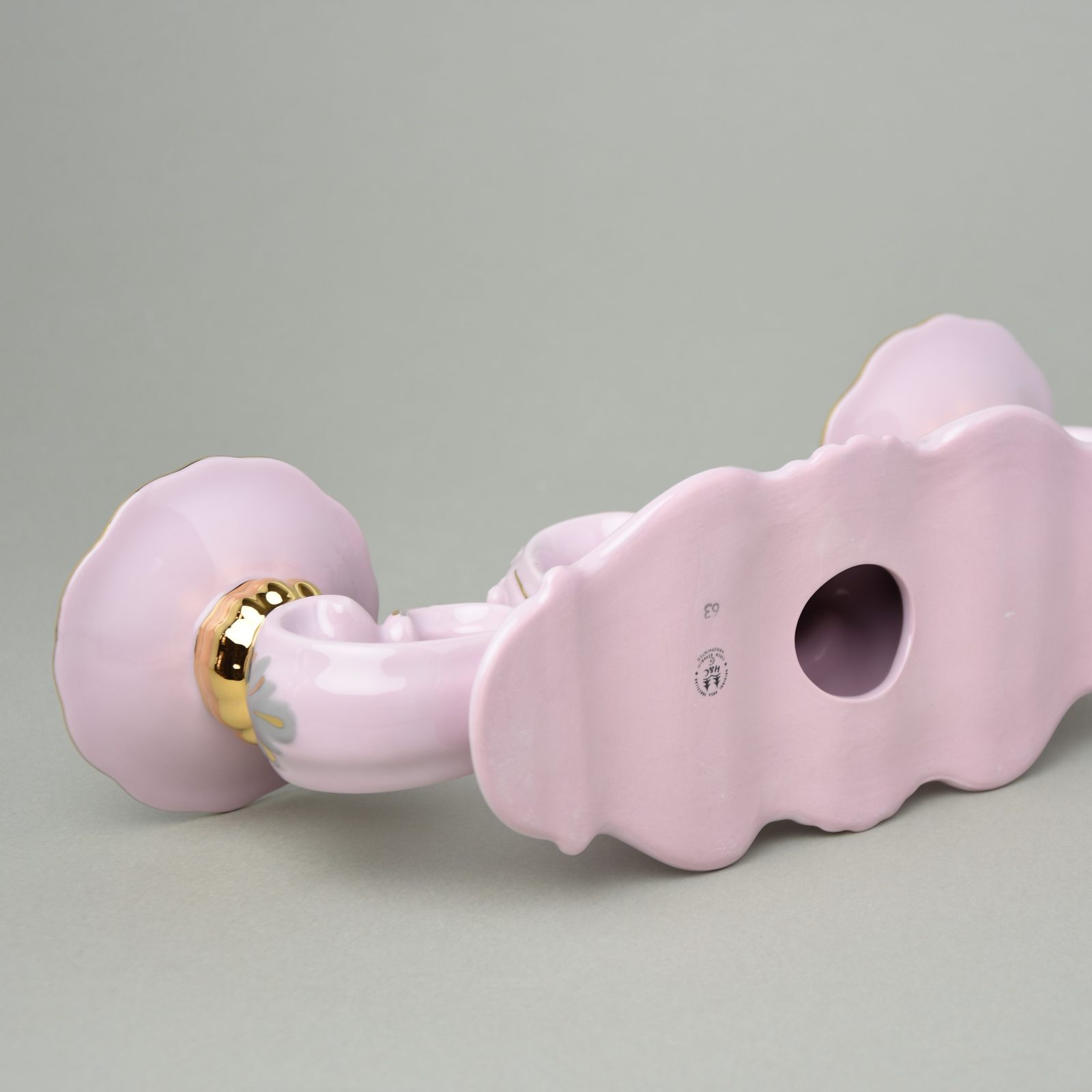 2-arm large candleholder 31 x 10,5 cm, Rose China Chodov - Růžový ...