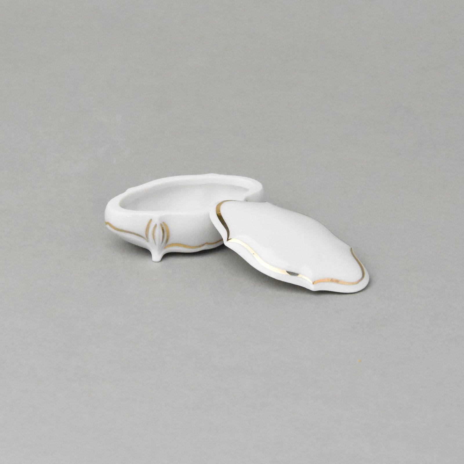 Dóza miniaturní 6 cm, bílá + tisk + zlato, Český porcelán a.s ...