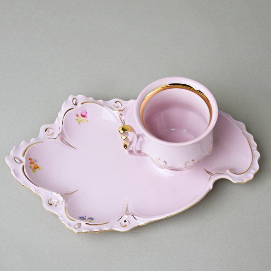Cup 120 ml and saucer 23 cm TV, Lenka 247, Rose China Chodov - Růžový ...