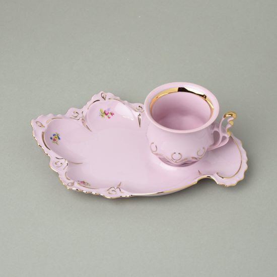 Cup 120 ml and saucer 23 cm TV, Lenka 247, Rose China Chodov - Růžový ...