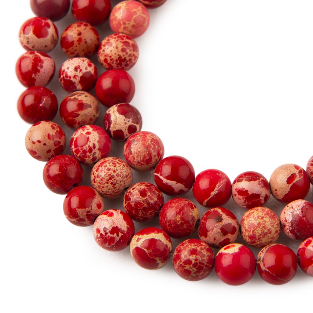 Red Imperial Jasper beads 8mm | Manumi.eu