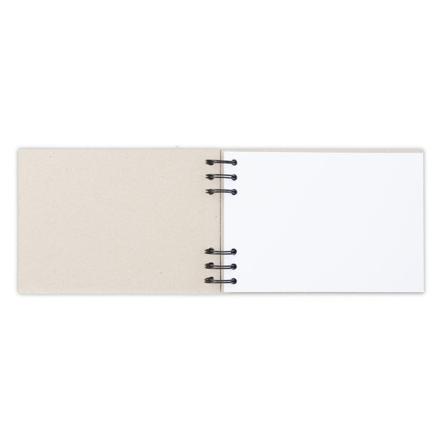 Scrapbook ring bound album 24 sheets A6 in natural colour with white ...