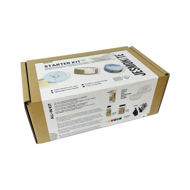 JESMONITE starter kit AC100 for 4 coasters with a stand | Manumi.eu