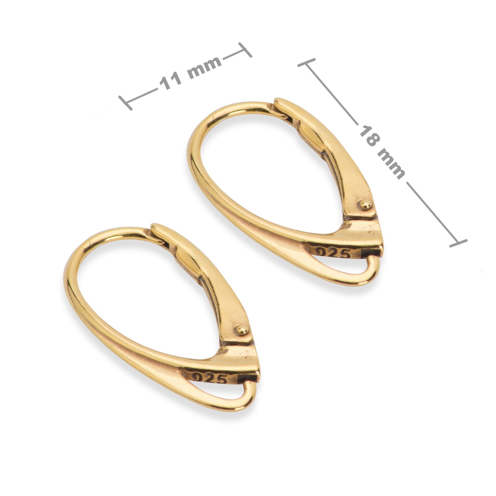 Strieborný pozlátený náušnicový háčik 18x11mm č.614 | Manumi.sk