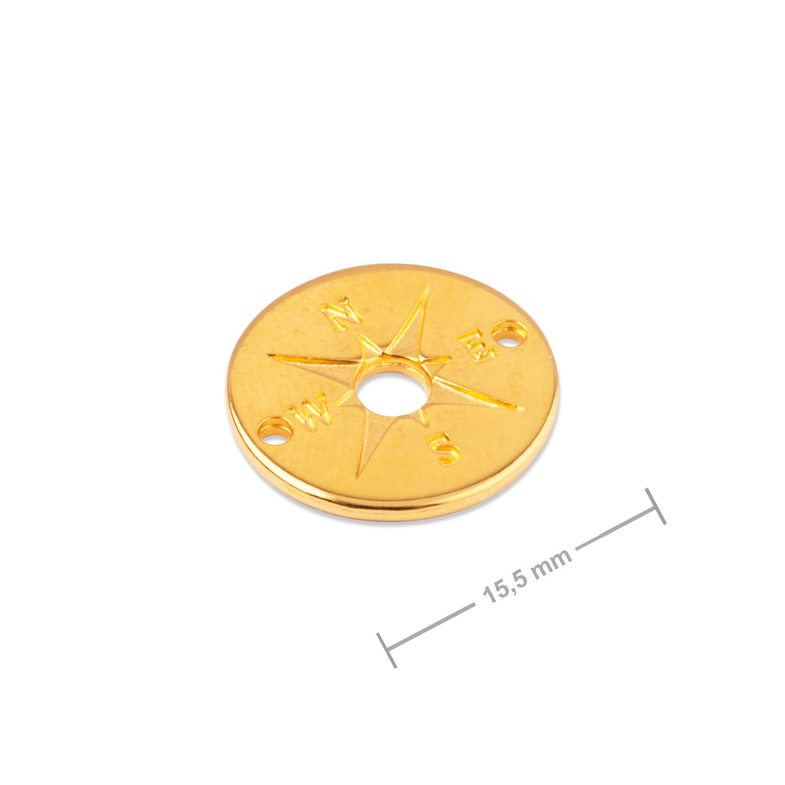 Manumi connector compass 15.5mm gold-plated | Manumi.eu