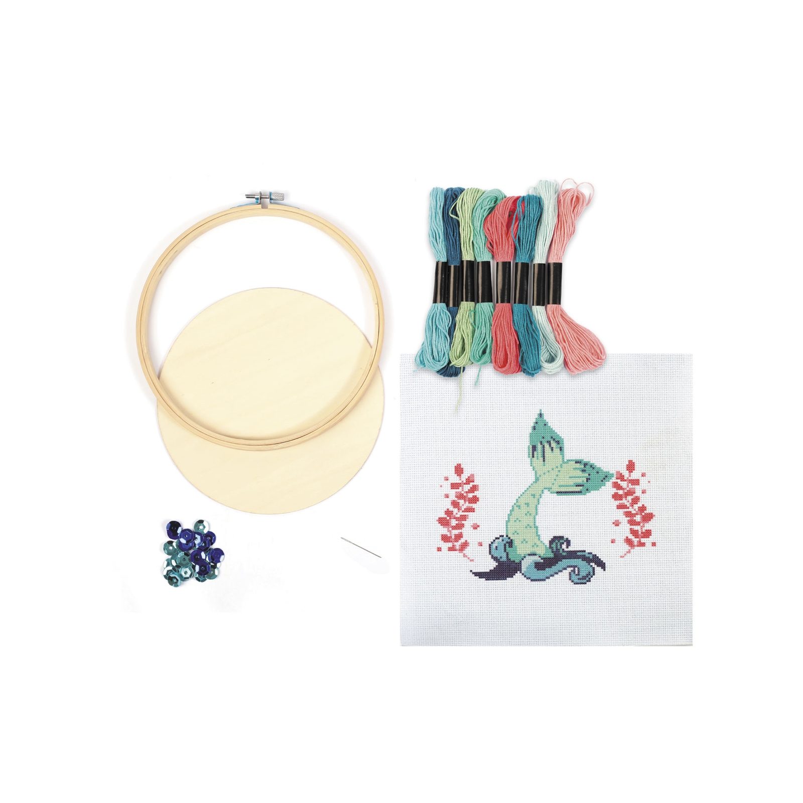 Embroidery kit decoration with a mermaid motif | Manumi.eu