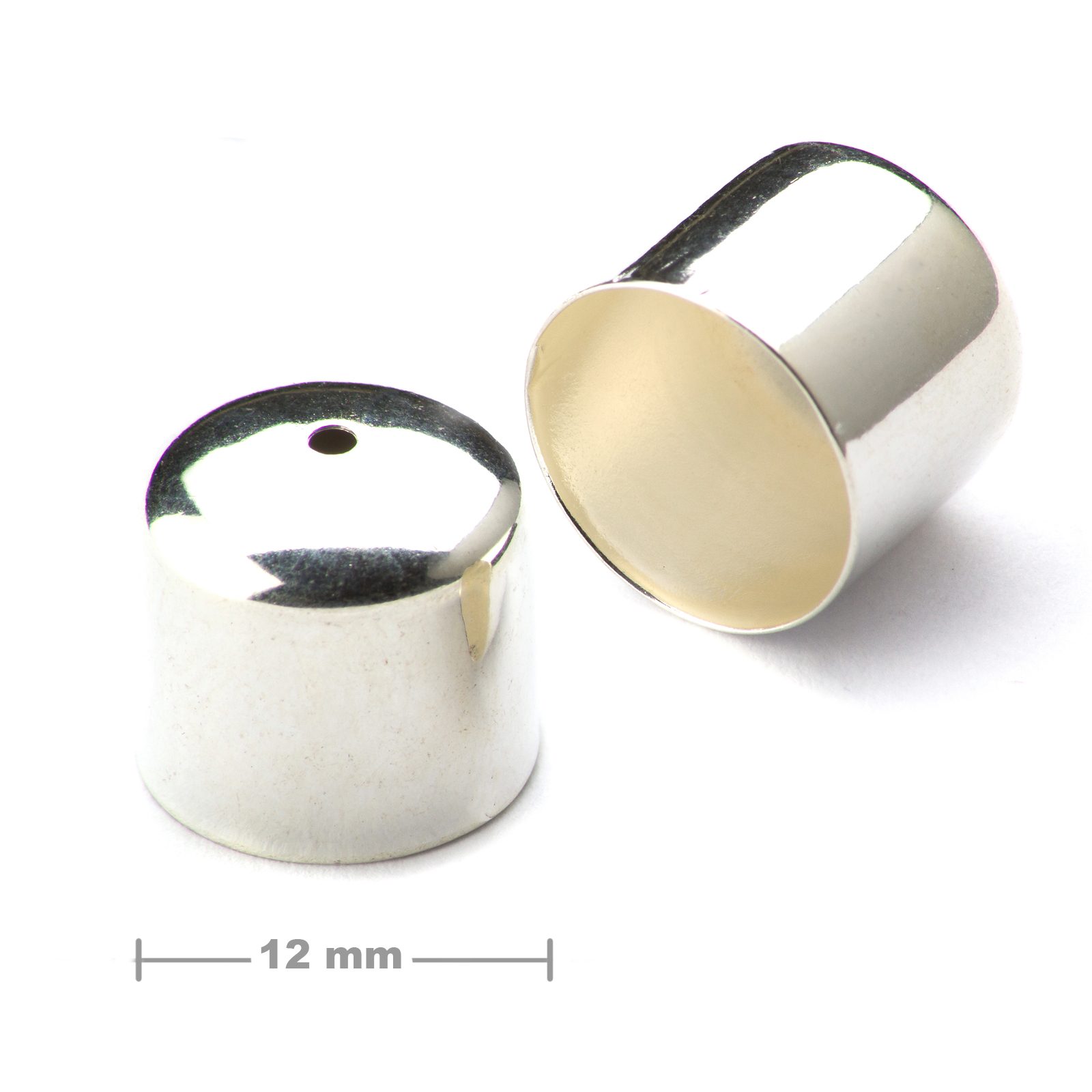 Plain bead cap 12mm silver | Manumi.eu