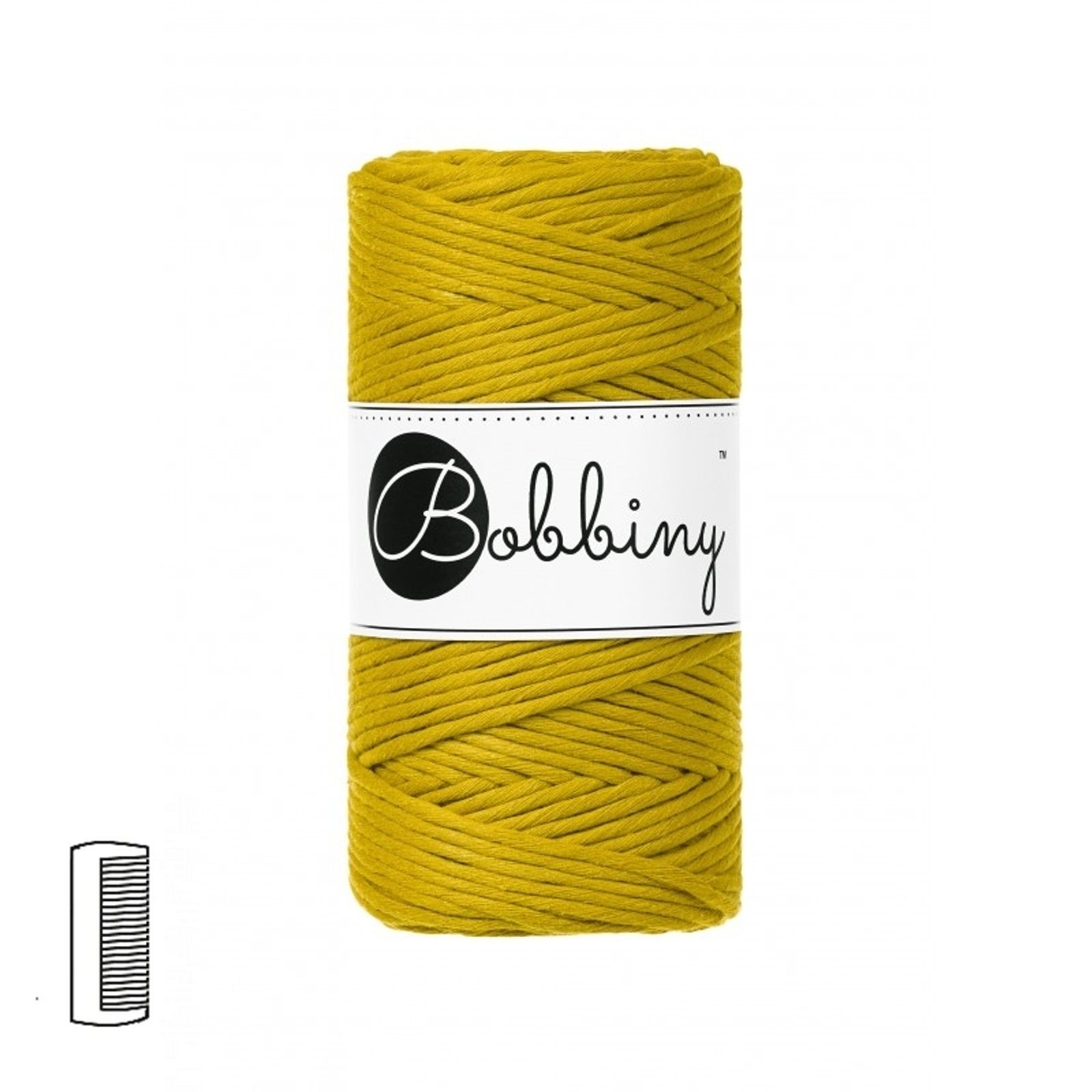 Bobbiny Macramé příze Regular 3mm Spicy Yellow | MANUMI
