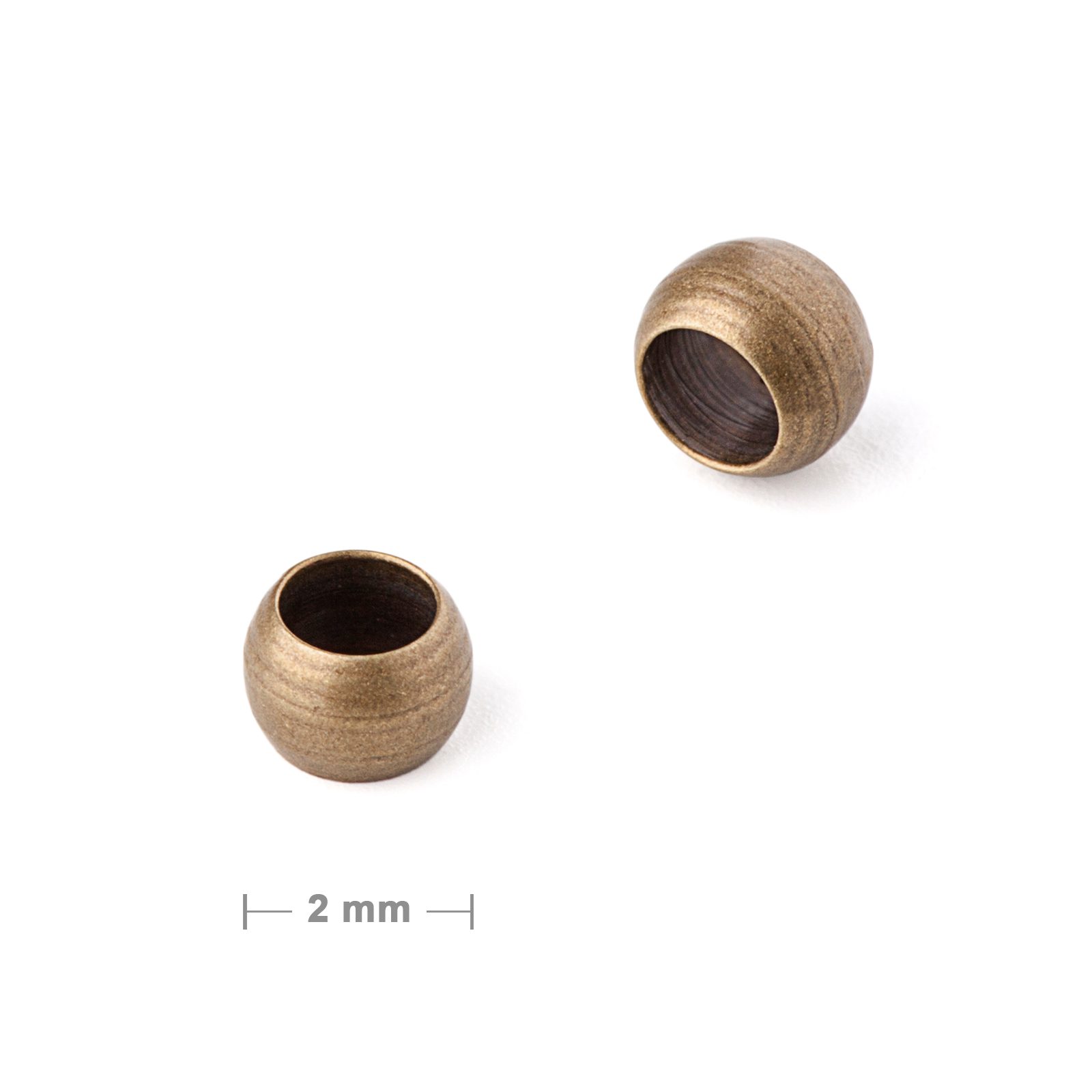 Crimp beads 2mm antique brass | Manumi.eu