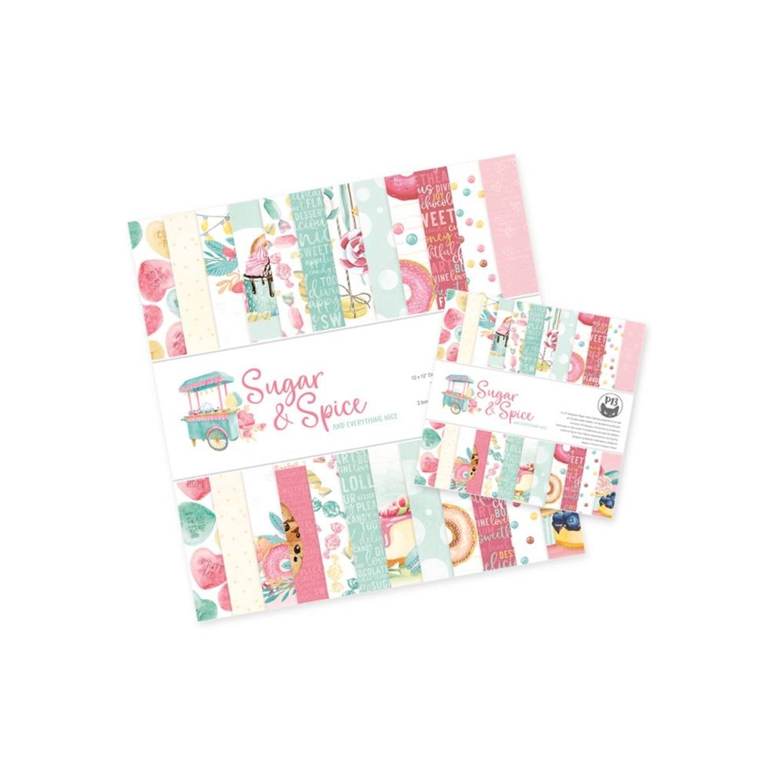 Set of double-sided papers for scrapbook 30x30cm 12 sheets P13 Sugar ...