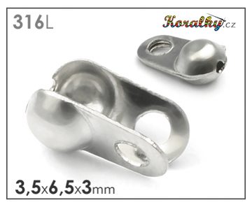 Bižuterní kalota 316L 6,5x3 mm | Manumi.sk
