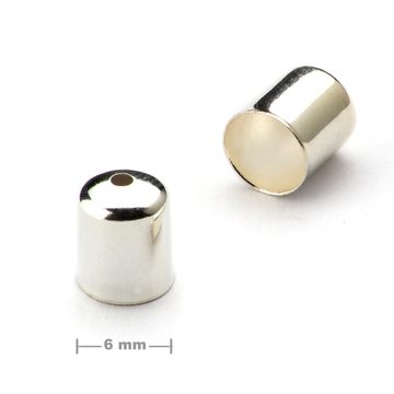 Plain bead cap 6mm silver | Manumi.eu