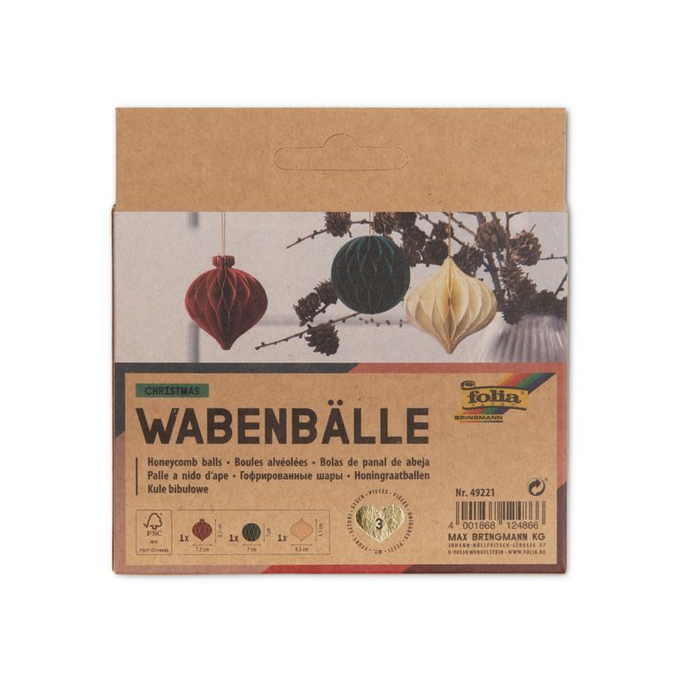 Paper decorations in the shape of Christmas baubles 3pcs | Manumi.eu