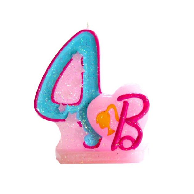 Születésnapi gyertya Barbie number 4 | Arpex | Narozeninové svíčky ...