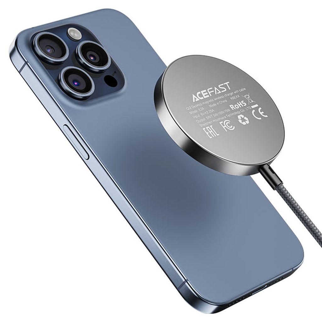 Acefast E24 MagSafe Qi2 bežični punjač 15W - siva | Momanio.hr