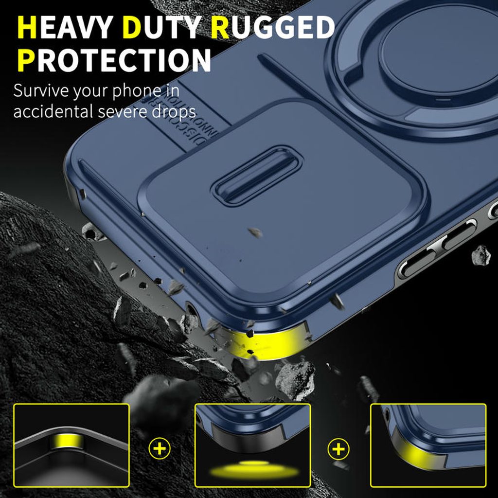 Camslide Stand obal Xiaomi 15T modrý so stojanom | Tvrdeneskla.eu