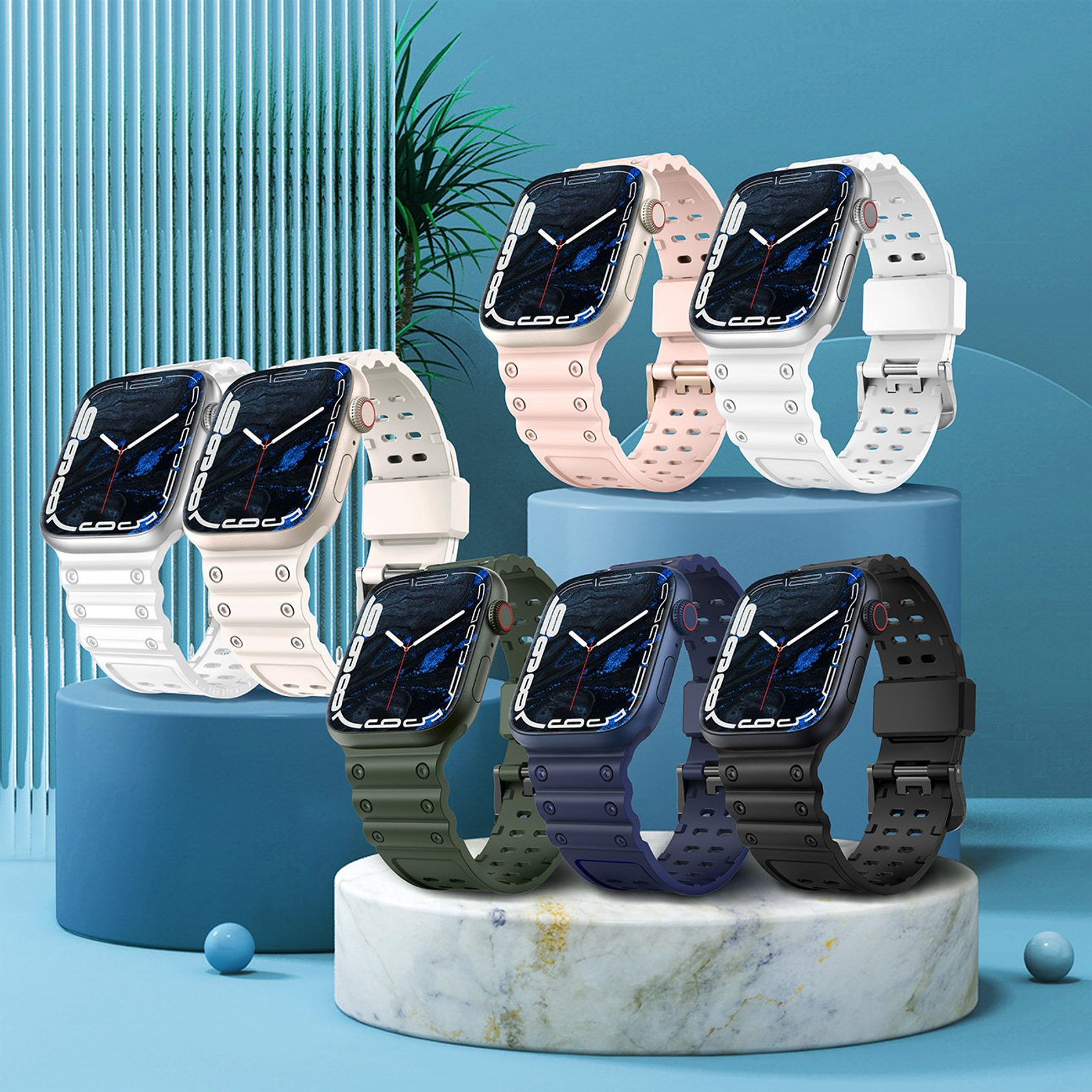 Strap Triple řemínek pro hodinky Apple Watch SE 1 / 2 / 3 / 8 / 7 / 6 ...