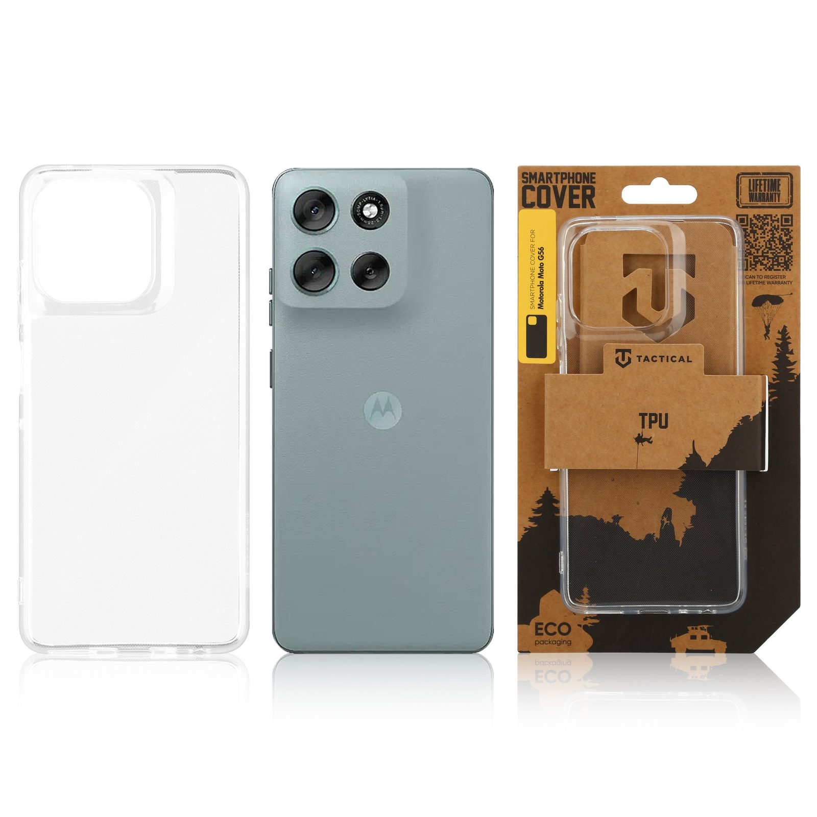Tactical TPU obal pro Motorola Moto G56, průhledný | Tvrzenaskla.eu