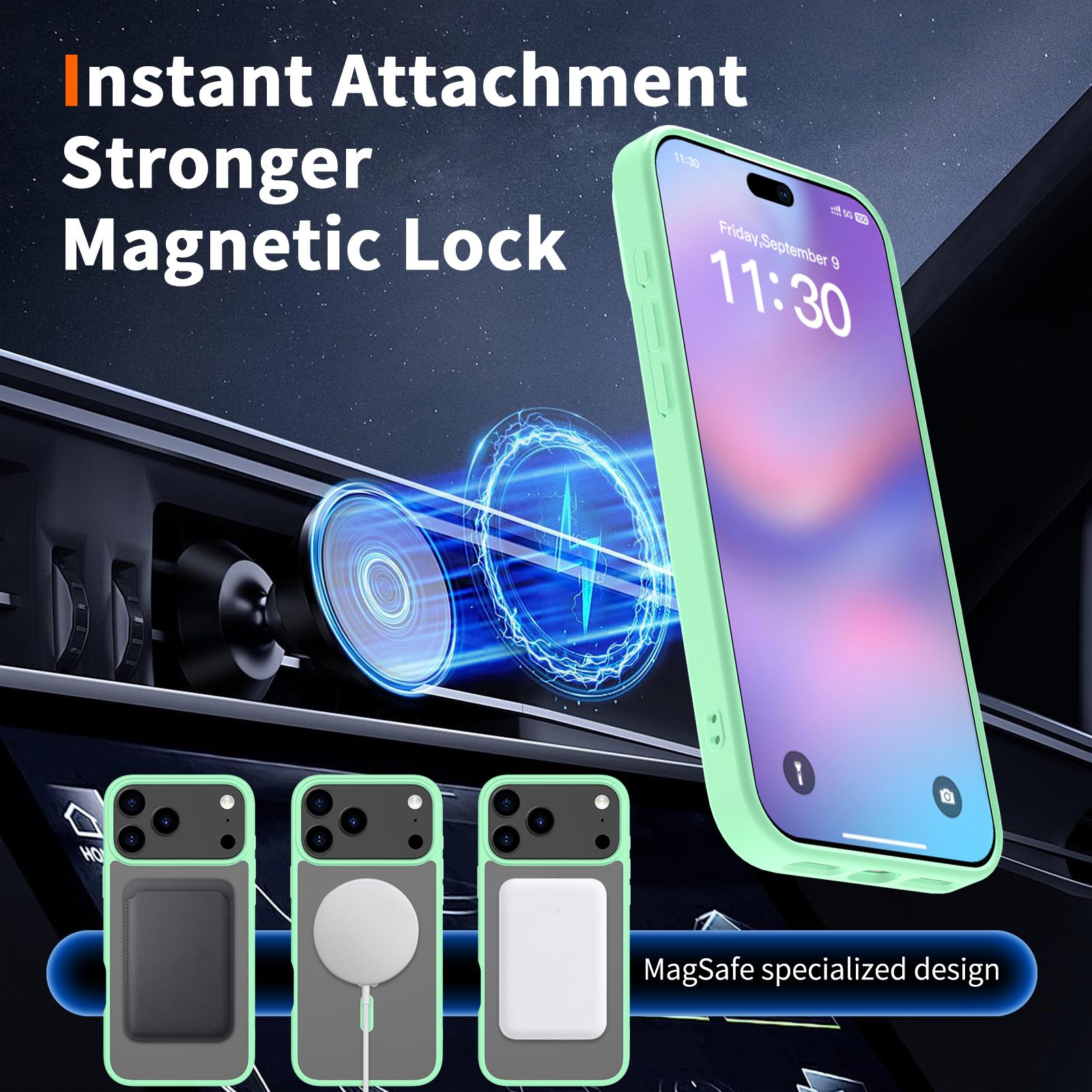 JP MagFit Clear MagSafe tok N52 mágnes iPhone 17 Pro Max | Momanio.hu